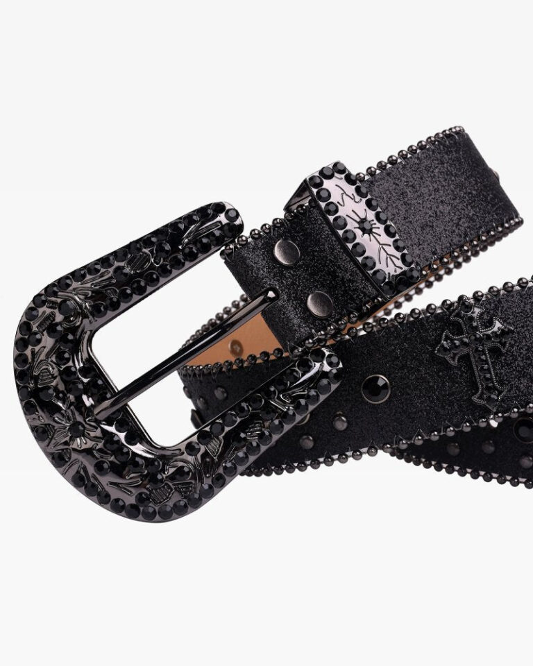Y2K Black Rhinestone Belt | Y2K Outfits